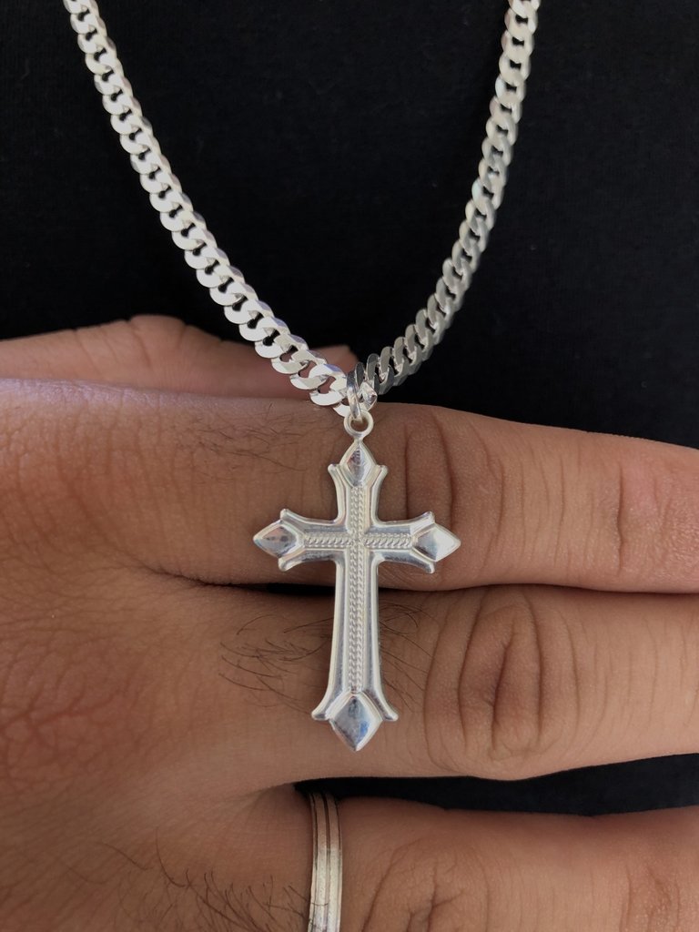 Conjunto Grumet 5mm + Cruz Medieval | PRATA 925