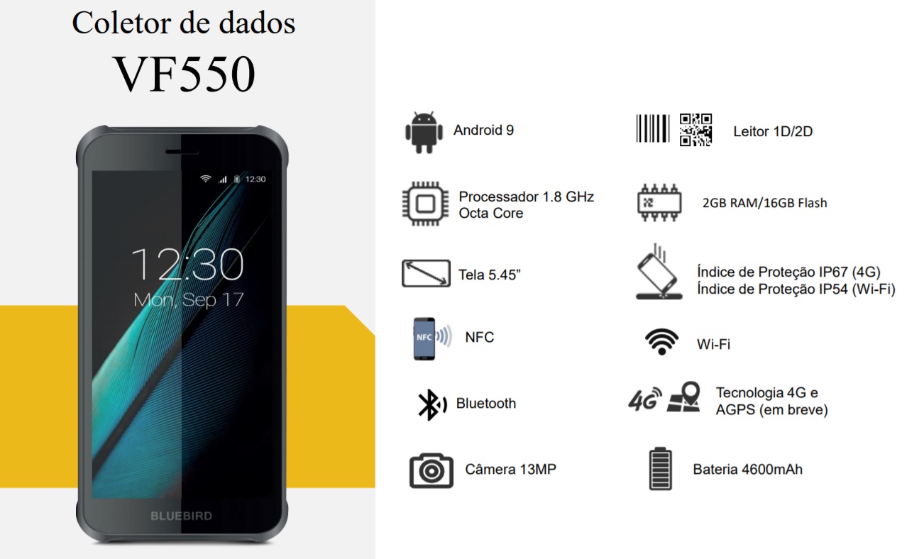 Coletor de Dados Bluebird VF550