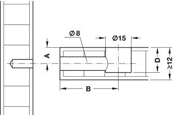 Conector Minifix 15 Sem Borda para Espessura a partir 13mm