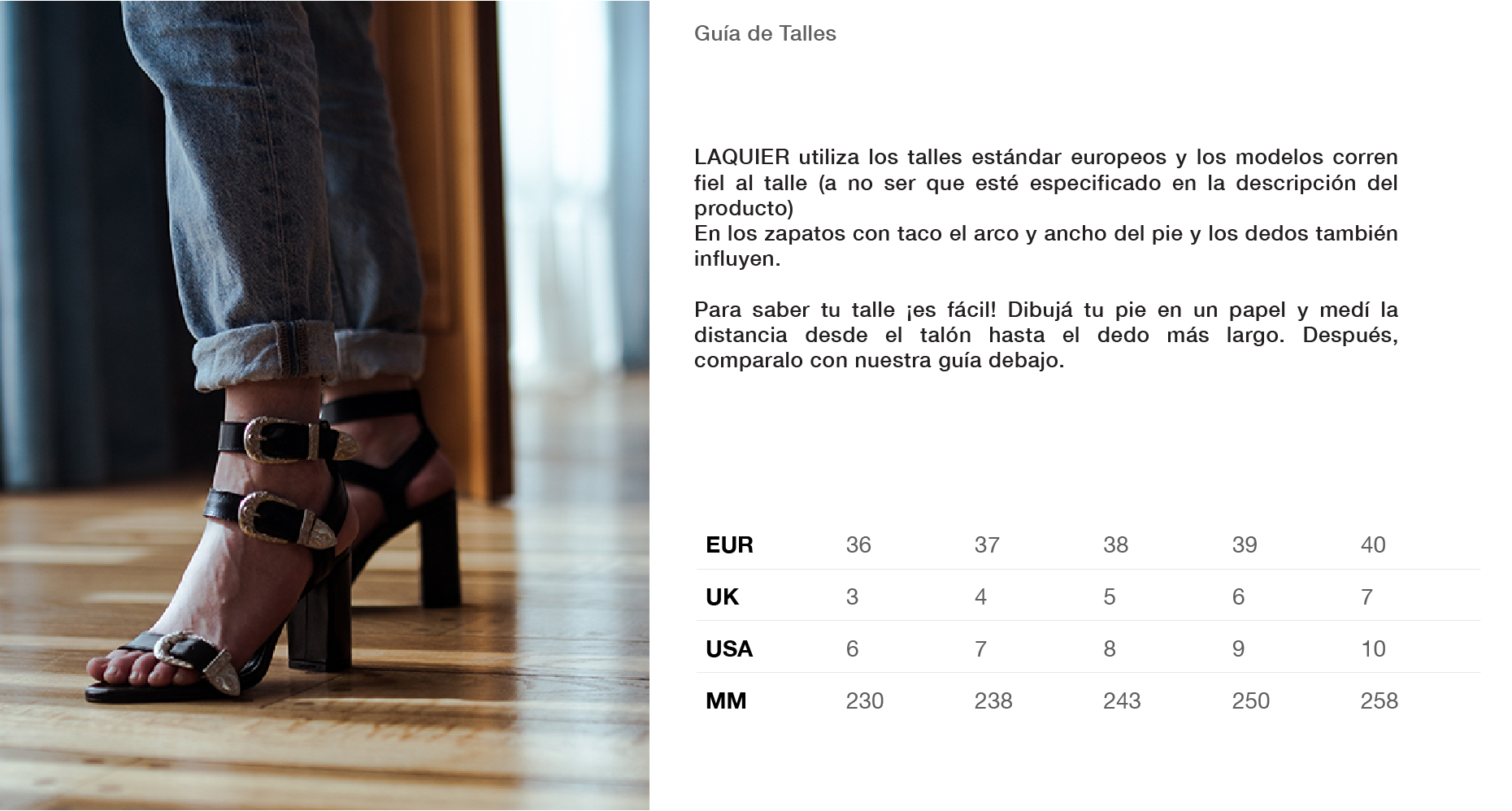 LAQUIER | Guía de Talles