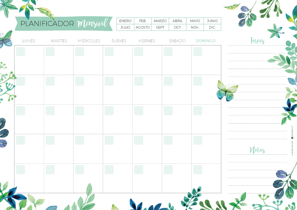 PLANNER MENSUAL - BOTANIC - Comprar en Gráfica 21