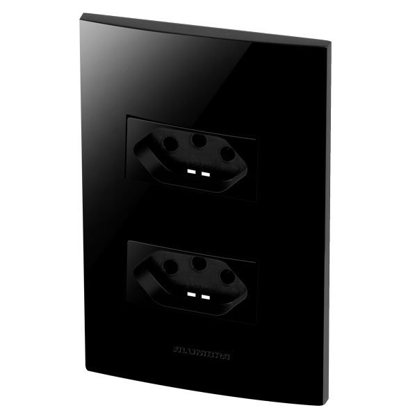 Conjunto 2 Tomadas 10A - Alumbra Inova Black Piano Conjunto 2 Tomadas 10A - Alumbra Inova Black Piano