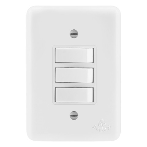 Conjunto 3 Interruptores Simples - Perlex Pumalux - 2383