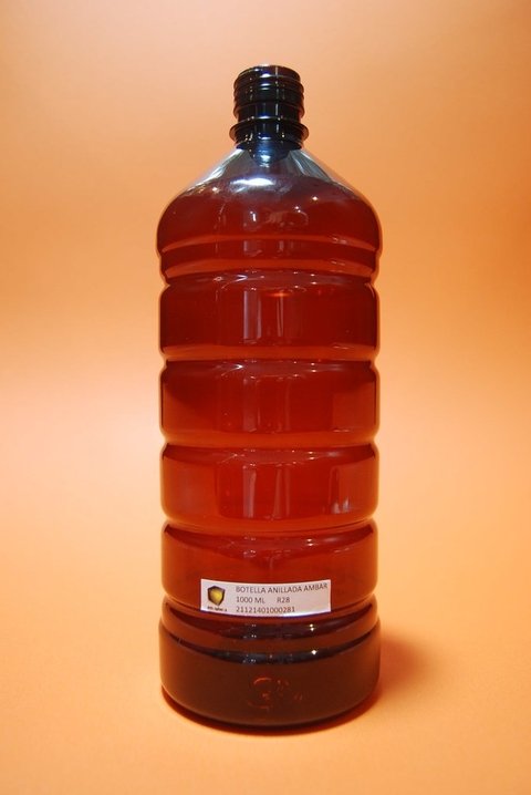 BOTELLA ANILLADA QUIMICO ÁMBAR 1000 ML