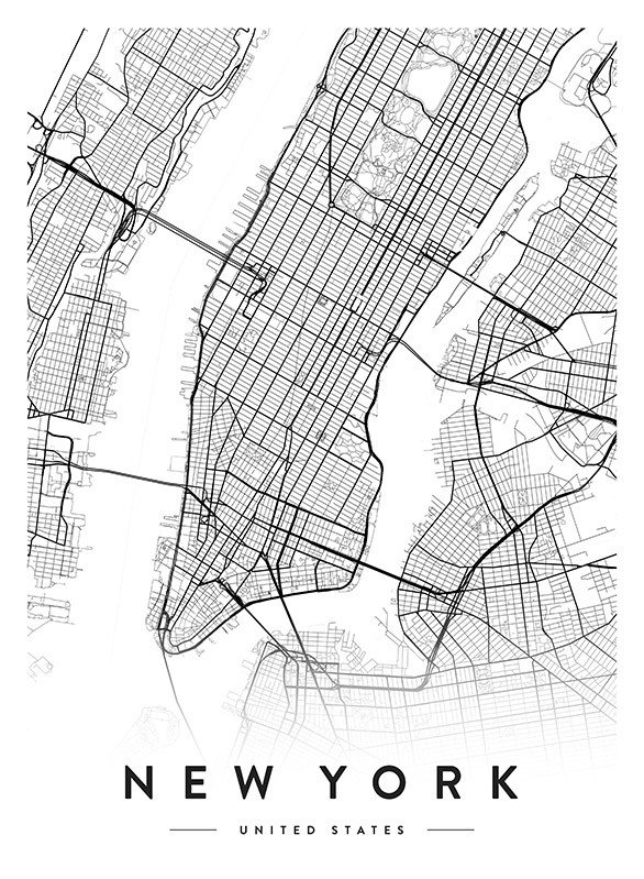 New York City Map - Cuadro Moderno y decorativo