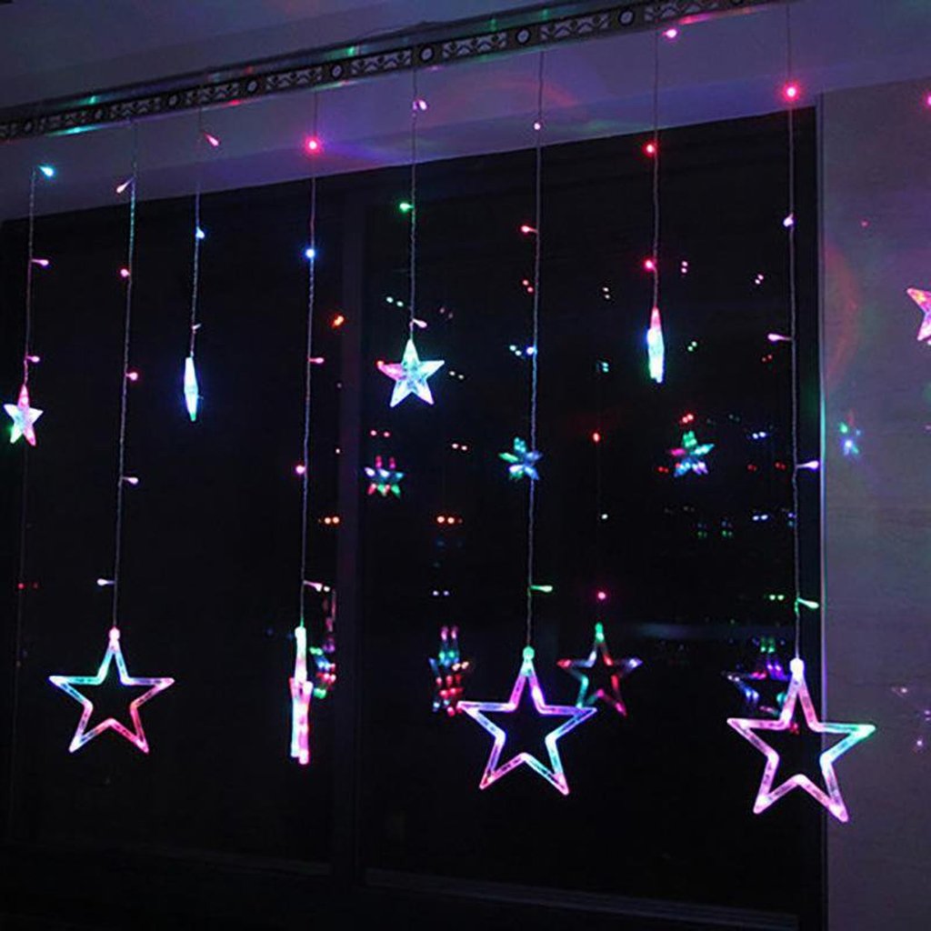 Cortina con Estrellas Led Multicolor 3 x 0,80mts
