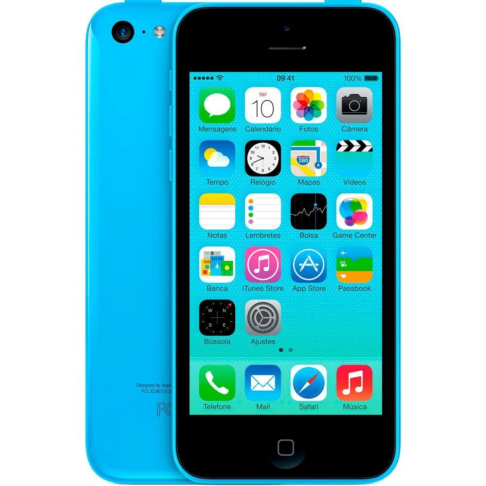 IPHONE 5C AZUL APPLE - 32GB - 4G - IOS 8 - WI-FI - CÂMERA 8MP - GPS ...