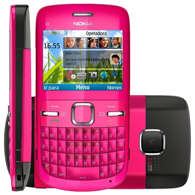 CELULAR NOKIA C3-00 ROSA CAM 2MP, QWERTY, WI-FI, MP3, FM, BLUETOOTH