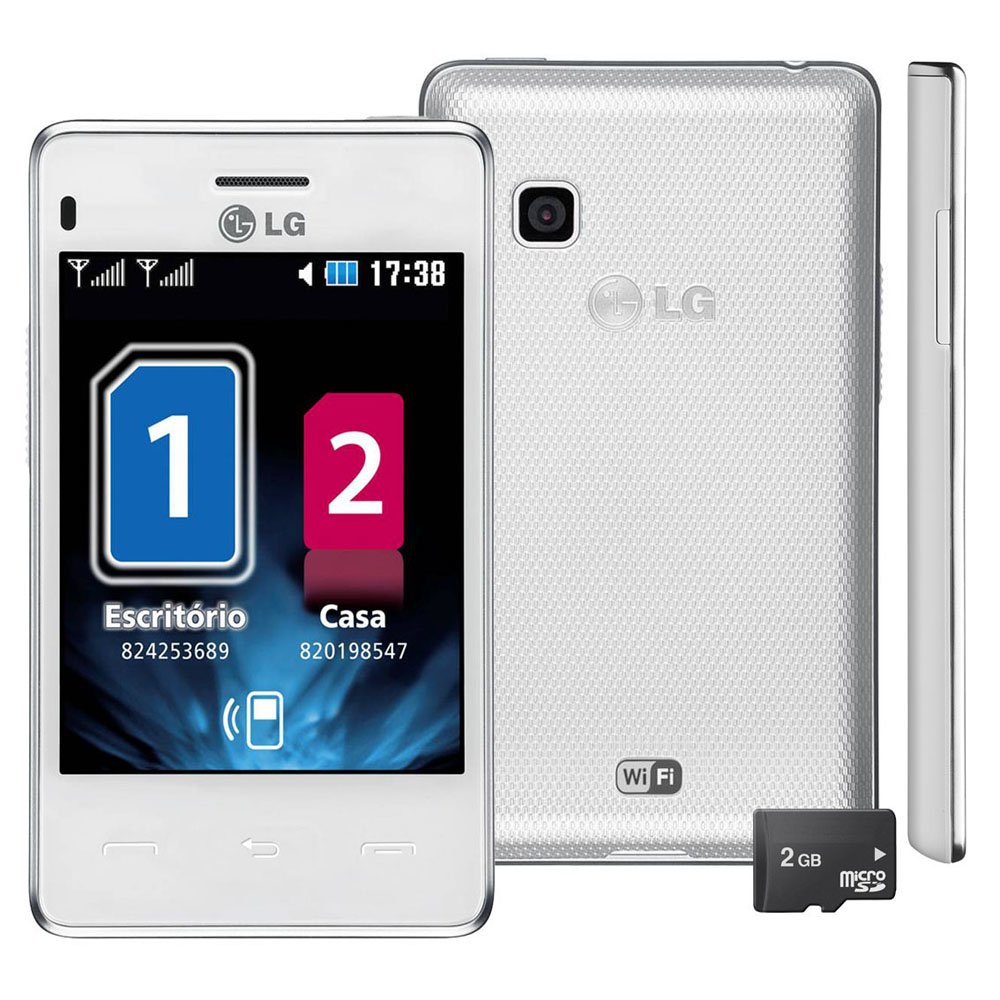 CELULAR LG T375 branco COM DUAL CHIP, CÂMERA 2MP, RÁDIO FM, MP3, TOUCH ...