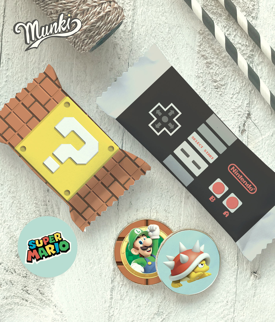 Kit imprimible super mario bross video juego noventas cumpleaños