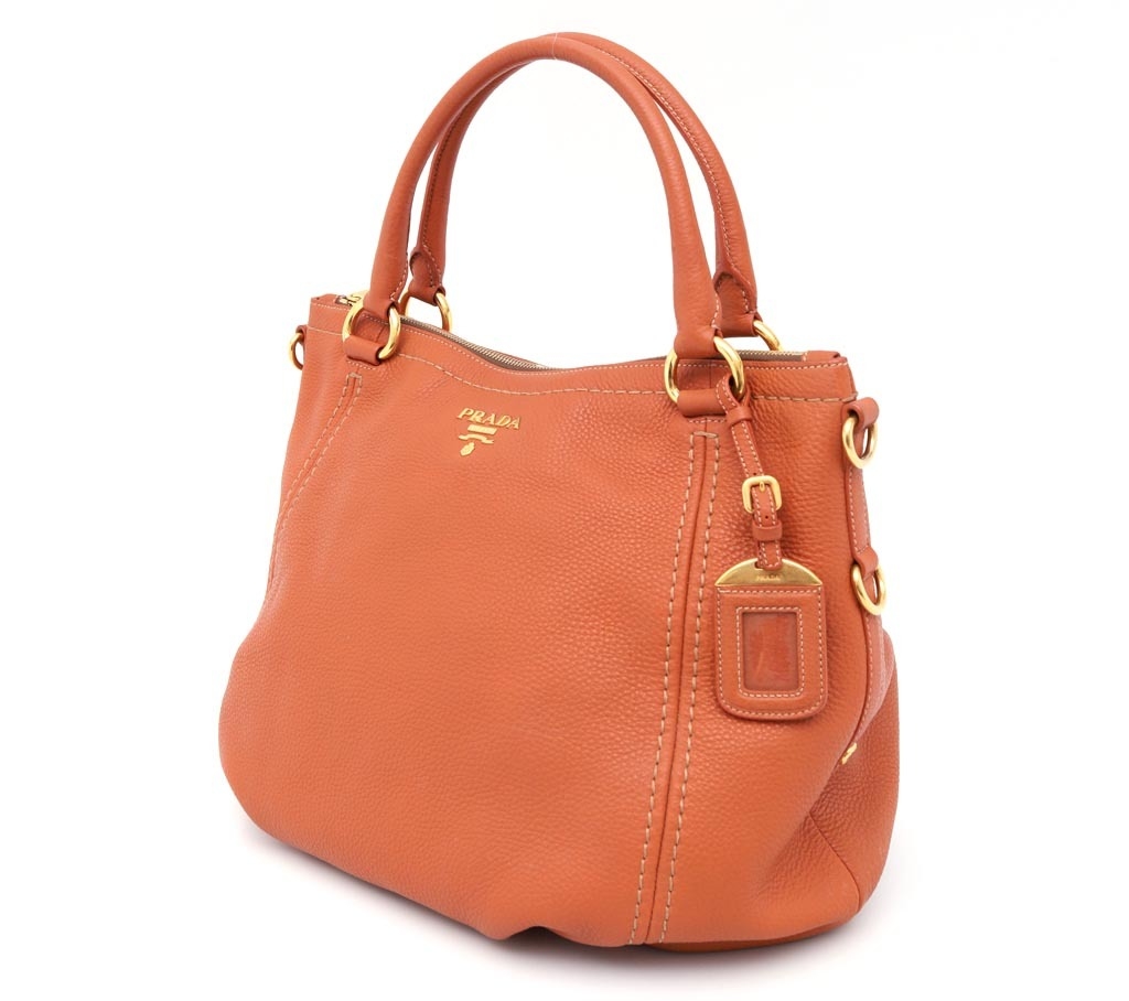 Bolsa Prada Vitello Daino Top Handle Rame BR4420
