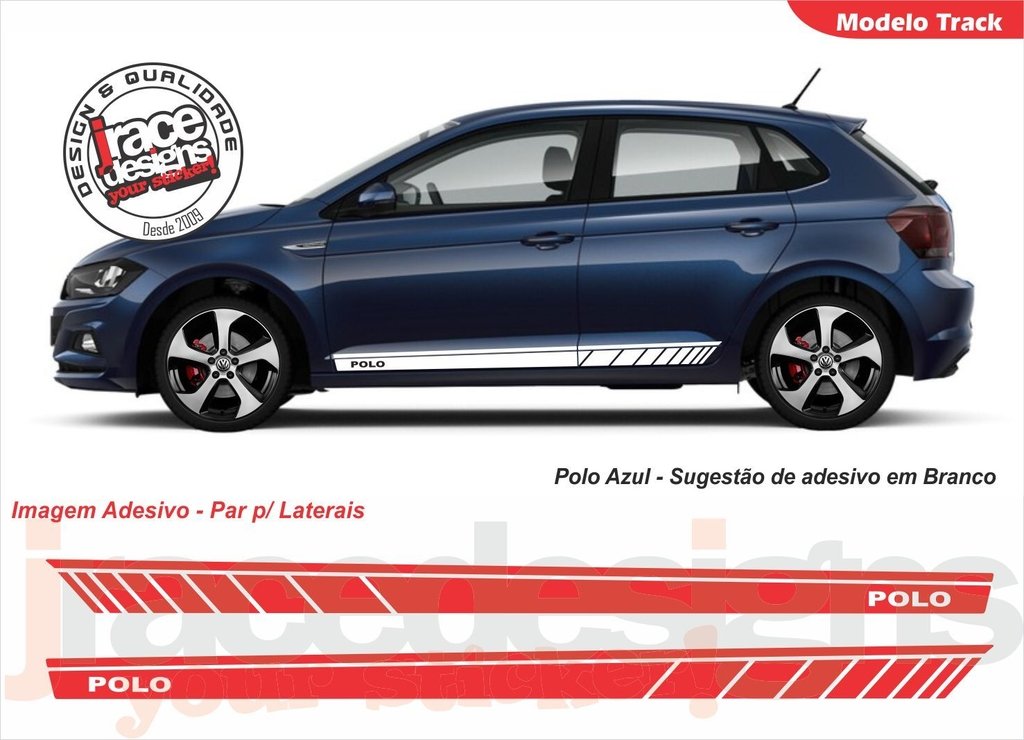 Kit adesivo Faixa lateral Volkswagen Novo Polo Track