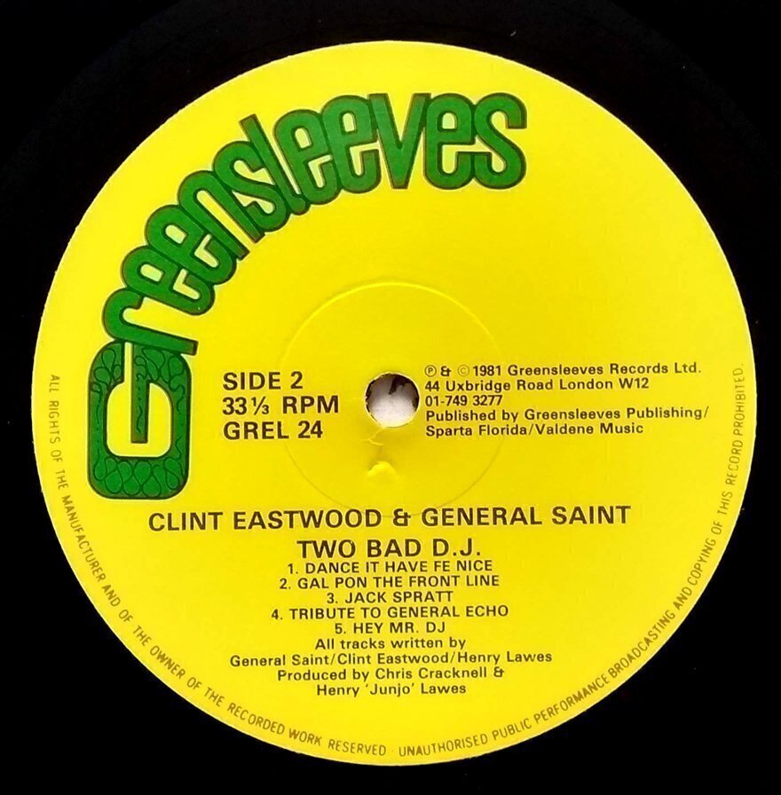LP Clint Eastwood & General Saint - Two Bad DJ (Original Press)