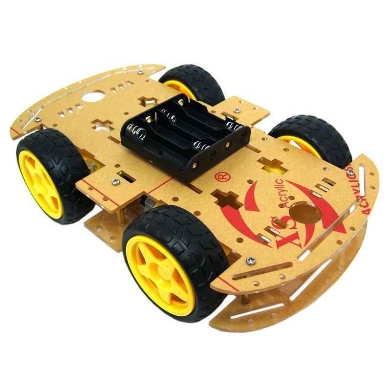 Kit Chassi em Acrílico 4 Rodas para Arduino
