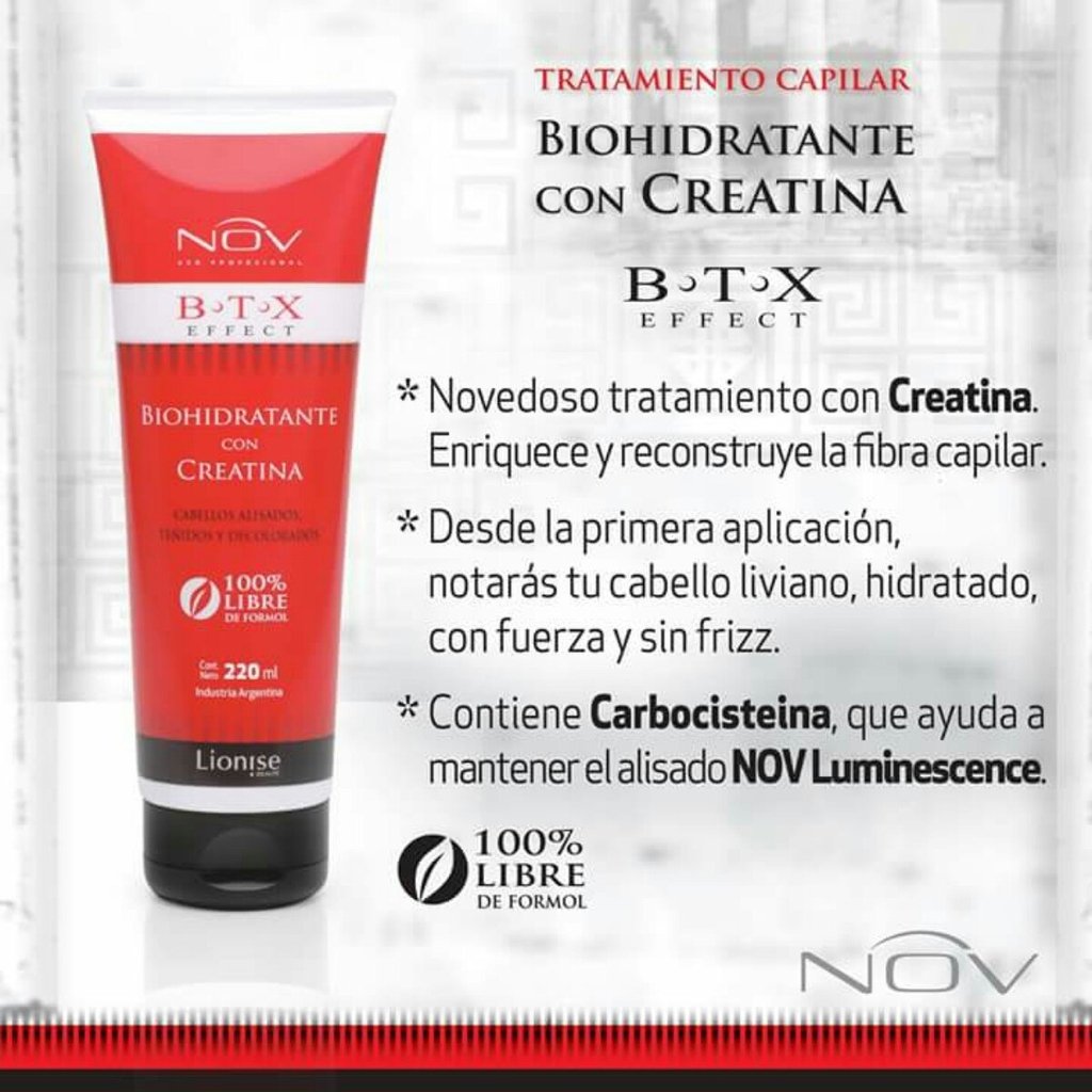 CREA LIFT * BOTOX * BTX Reacondicionador Capilar Marca NOV Sin Formol ...