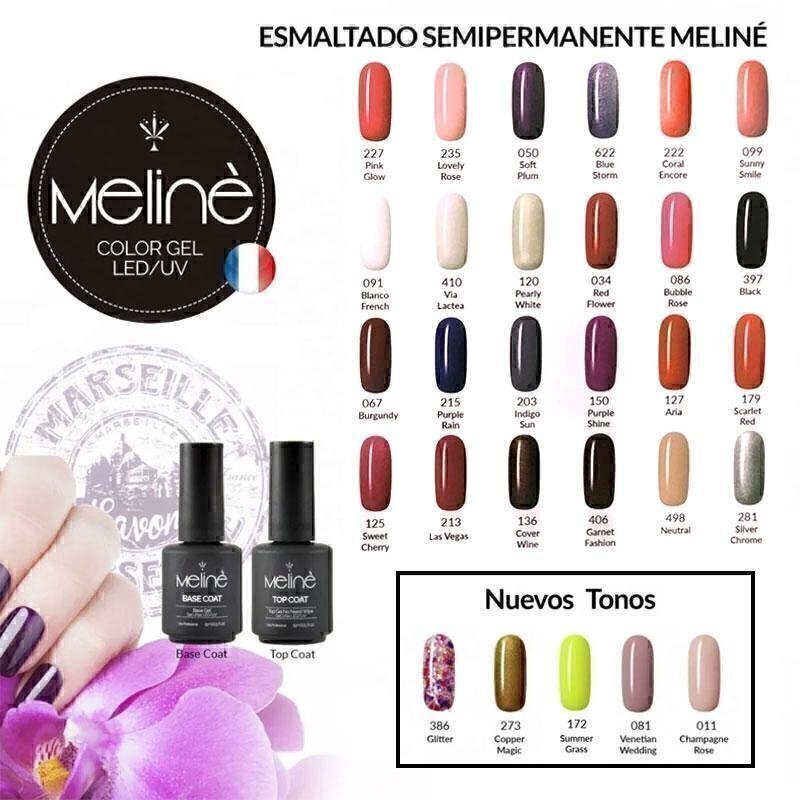 ESMALTE SEMIPERMANENTE DE UÑAS MARCA MELINE POR 15ml PARA SECADO CON ...
