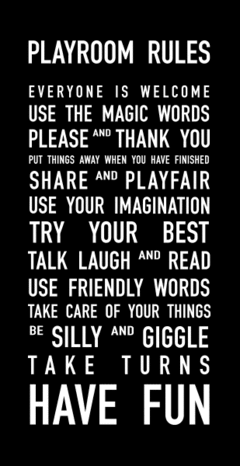 (103) PLAYROOM RULES - Comprar en EMOTY Wall Deco