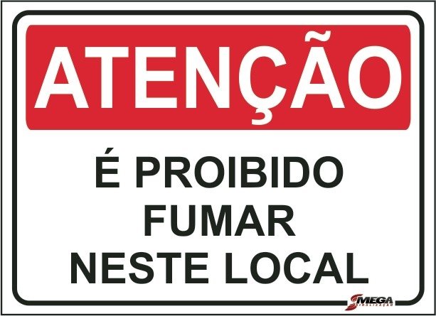 Placa de É Proibido Fumar Neste Local - Placasshop