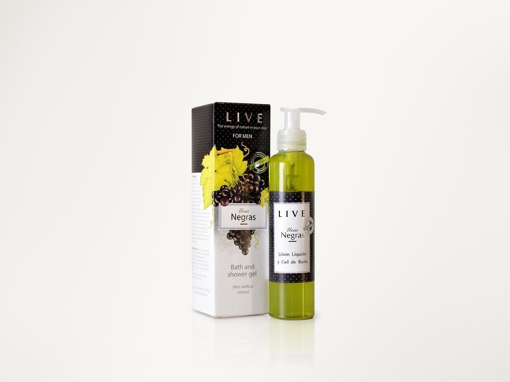 JABON LIQUIDO Y GEL DE BAÑO - LIVE- UVAS NEGRAS