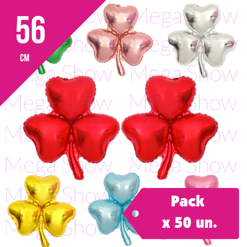 GLOBO TREBOL 3H LISO 18" - PROMO x 50 U - Mega Show