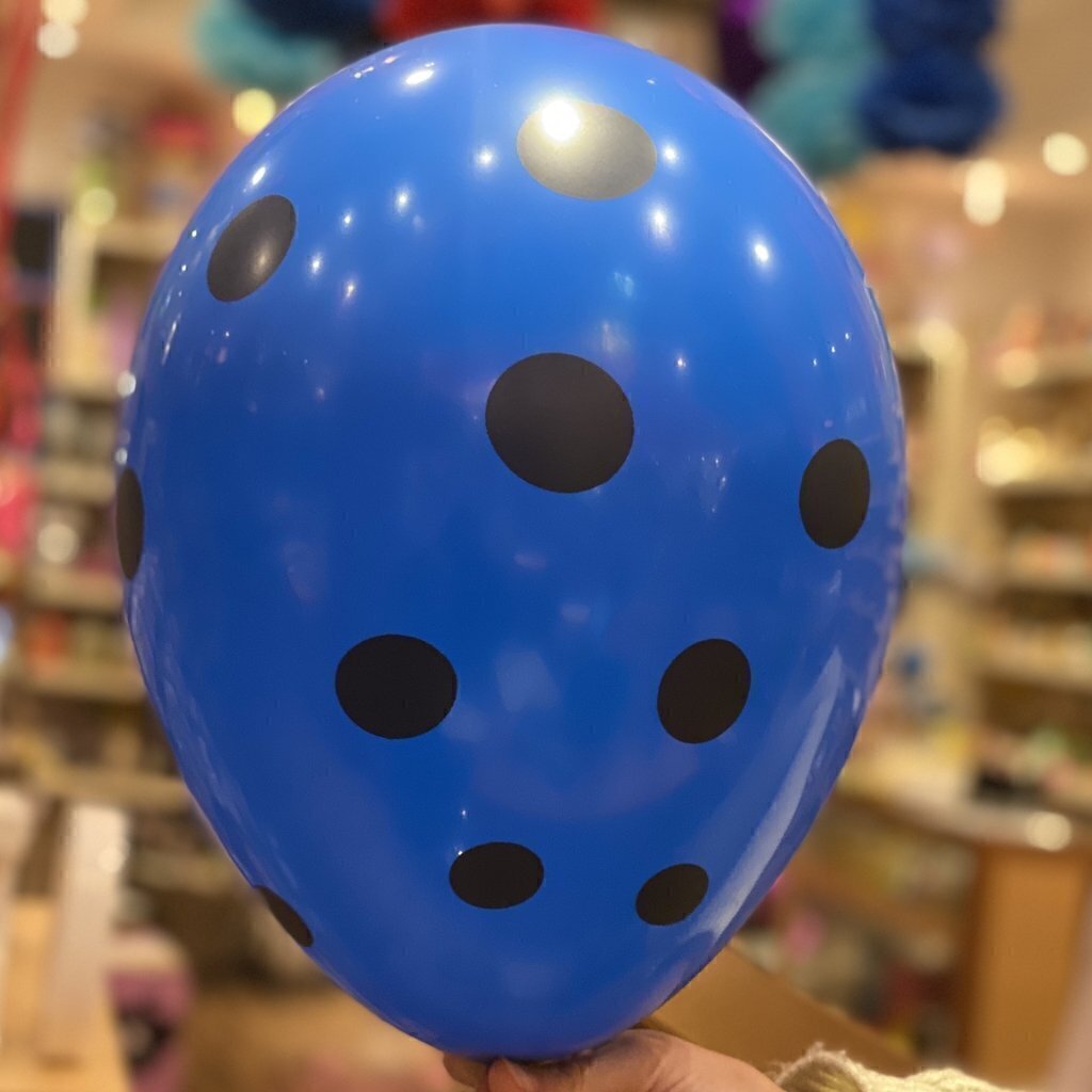 Globos azules lunar negro x5 - Aires de Fiesta Magico