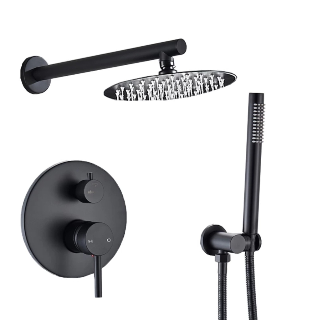 Regadera Circular 20cm con brazo, monomando con desviador y regadera ...