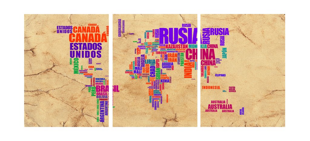 Cuadros Tripticos Modernos Mapas - Cuadros y Moda