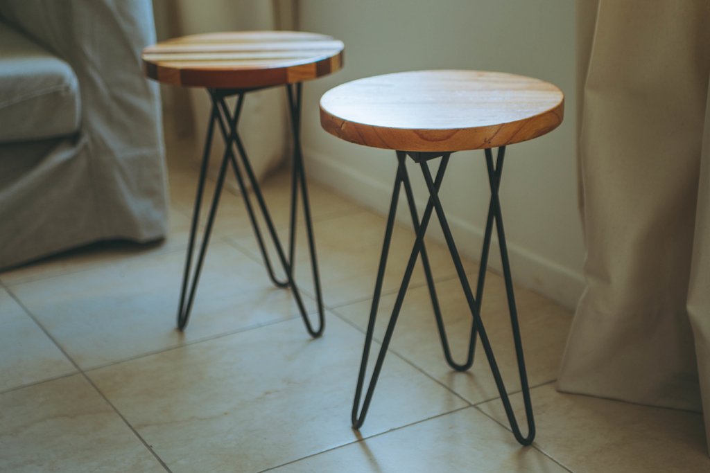 Banquitos de hierro y madera - Comprar en Ketraue