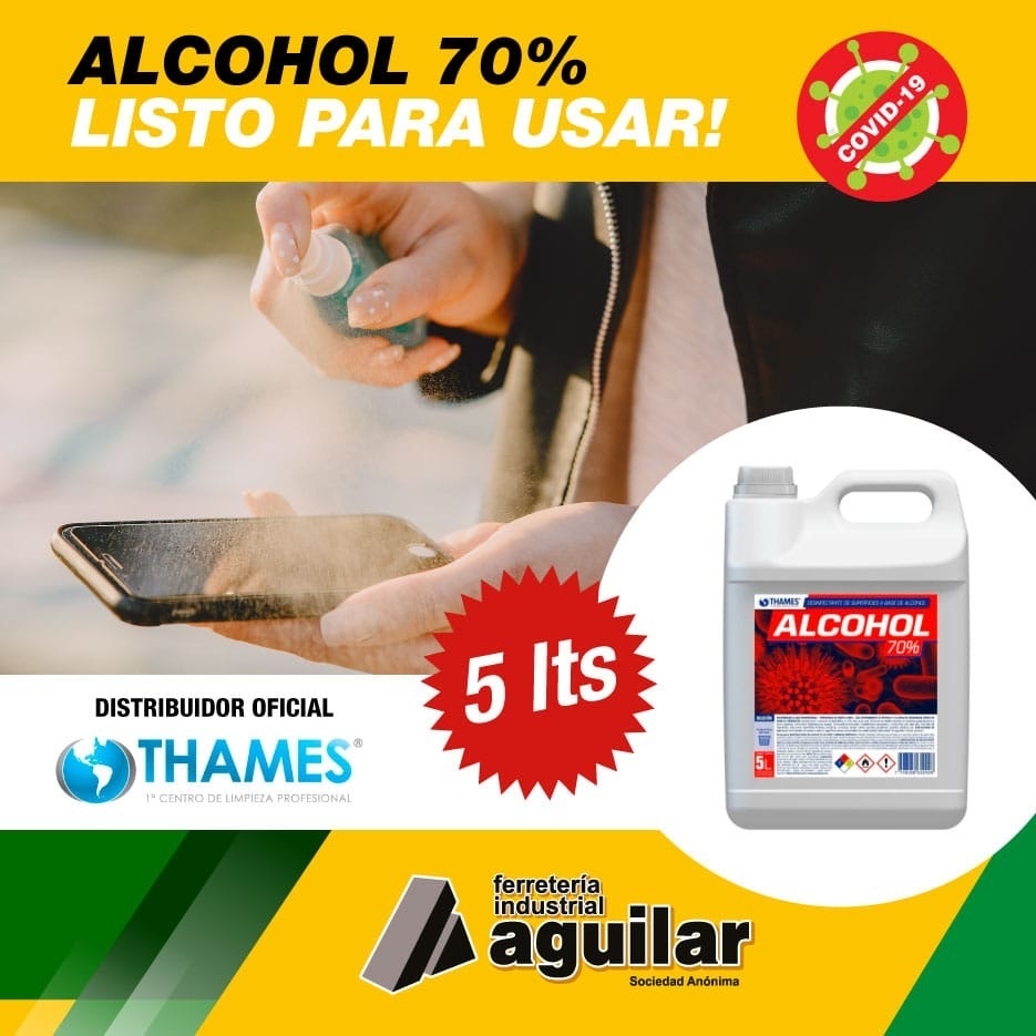 Combo Alcohol Etílico 70% Listo para Usar 4 Bidones x 5 Litros