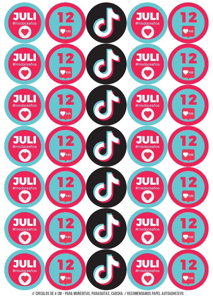 KIT IMPRIMIBLE TIK TOK - Comprar en Tres Cerditos Kits