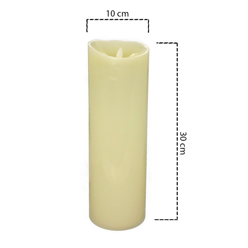 Vela de Led Cintilante Parafina Grande 30cm Chama Viva