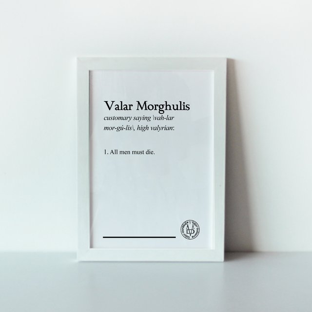 Valar Morghulis Definición
