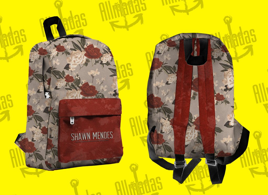 Mochila - Shawn Mendes - Flowers Pattern - Allmadas