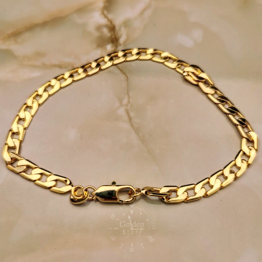 Pulsera tejido Cubano Oro laminado 18k - GOLDEN STORE