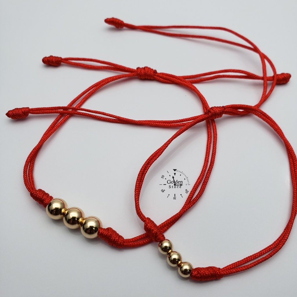 Pulseras en pareja Hilo Rojo Oro laminado 18k