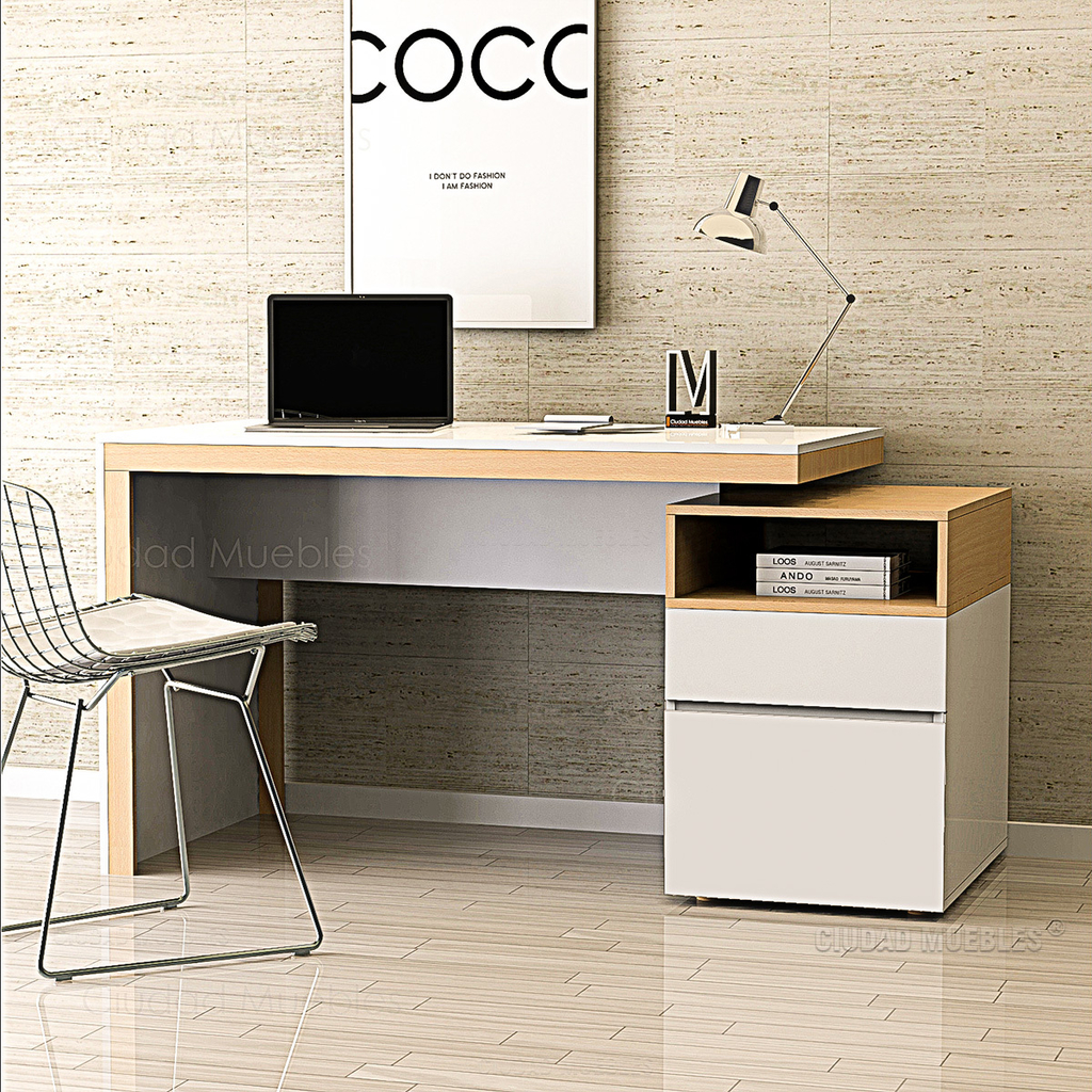 Escritorio Moderno Con Archivero Y Cajón 142 Cm Recepción