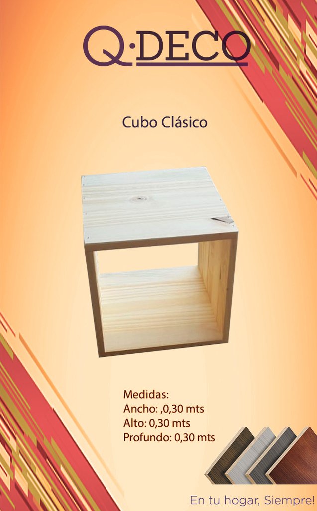 Cubo De Madera de Pino
