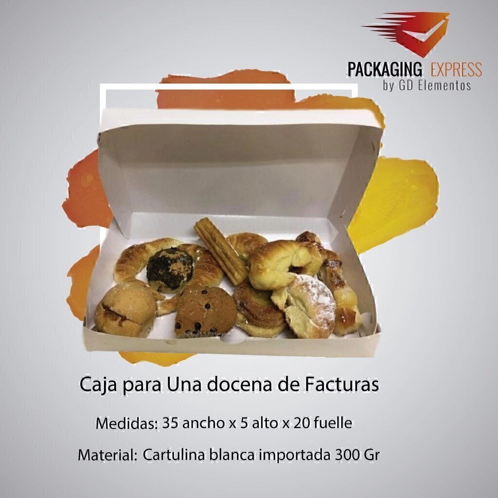 Caja para 1 Docena de Facturas. Blanca