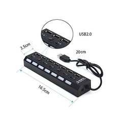 Hub Usb 7 Puerto Extension Multiplicador Switch Luces