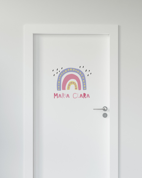 Adesivo Personalizado Para Parede - Arco Iris Maria Clara